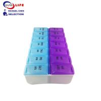 China High quality Plastic 7 Days weekly Pill Box  14 Compartments daily use stock available reminder for sale