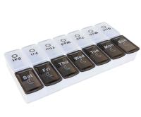China Detachable  Plastic weekly 14 cases medicine pill box case storage Organizer Dispenser 7 days planner  black white day night for sale