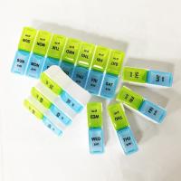 China Detachable  Plastic weekly 14 cases medicine pill box case storage Organizer Dispenser 7 days planner  black white day night for sale