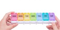 China Amazon hot sell Weekly Pill Organizer Travel Portable Pill Cases  Daily Pill Box 7 Compartments to Hold Vitamin Fish oil for sale