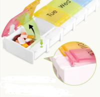 China Amazon hot sell Weekly Pill Organizer Travel Portable Pill Cases  Daily Pill Box 7 Compartments to Hold Vitamin Fish oil for sale