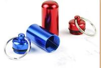 China Medical portable promotion pill box keychain aluminum pill case medicine box for sale