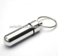 China Medical portable promotion pill box keychain aluminum pill case medicine box for sale
