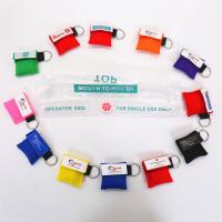 China Training First Aid CPR Face Shield Key chain bag pouch different color customize logo CPR face shield kit Promotional Gift for sale