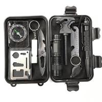 China Wholesale outdoor travel survival kit first aid set emergency supplies SOS box for hiking camping gear equipment for sale