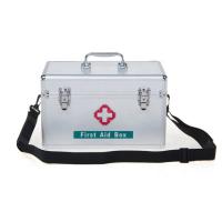 China White 25 Person First Aid Kit Metal Box Case Empty Aluminum Clinic Hospital for sale