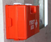 China 10 person Office Wall Mounted first aid box case Sport place First Aid Kit 5 10 person Emergency supplies bracket hard c for sale