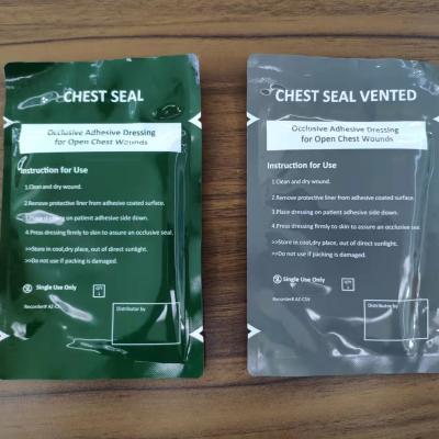 China Emergency Wound Dressing Bandage Chest Seal Vented IFAK Supplies Penetrating 15cm for sale