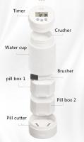 China 5 in1 Fashion Timer Pill box Cutter Crusher  Alarm pills Tablets Medicine Splitter Grinder dispenser electronic factory OEM for sale