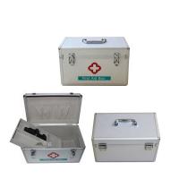 China Aluminium Shoulder strap Emergency Medical Supplies box workshop metal First Aid box Storage case  with lock for sale