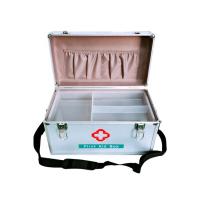 China Aluminium Shoulder strap Emergency Medical Supplies box workshop metal First Aid box Storage case  with lock for sale