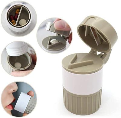 China Easy Open Hospital Pill Dispenser Box Tablet Cutter Crusher Box Grind Individual Medication for sale