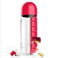 China New popular 2 in 1 pill box with water cup  7 Days Pill Box bottle  travel bottle with Weekly pill organizer for sale