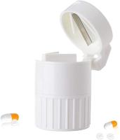 China Quick delivery Portable 4 in 1 Round Pill Box Cutter crusher medicine spliter grinder case tablet water cup pill boxes cases for sale