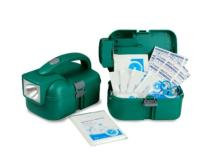 China Factory PP Flashlight first aid box torch emergency kit traveling kit for hiking plastic box for sale