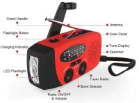 China Gear Kit Emergency Survival Supplies Hand Crank Solar Radio Charger Cell Phone Flashlight Usb for sale