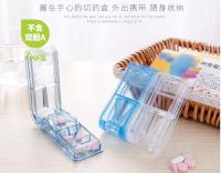 China Promotional  pill case &pill cutter with three  compartment for home care pill splitter for sale