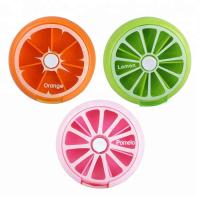 China Orange Multi Mini Medicine Pill Dispenser Box One Month 28 Cases Travel Tablet Container for sale