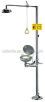 China polished stainless steel Laboratory Emergency Shower Eye Washer eyewash station for sale