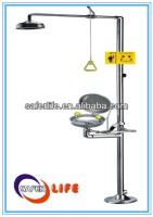 China polished stainless steel Laboratory Emergency Shower Eye Washer eyewash station for sale