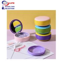 China Cute Daily Pill Dispenser Box For Elderly Plastic Dental Box False Teeth Box Mirror Silicone 9CM for sale