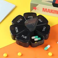 China Flower shape 7 Day Pill Box with Separate Compartments Pill Case to Hold Medication/Vitamins/Fish Oil and Supplements for sale