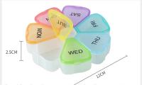 China Flower shape 7 Day Pill Box with Separate Compartments Pill Case to Hold Medication/Vitamins/Fish Oil and Supplements for sale