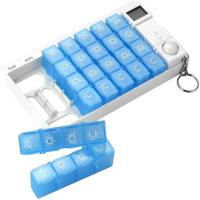 China Promotion reminder timer lock dispenser box timing alarm travel for self-timer weekly organizer electronics pill box 7 day for sale