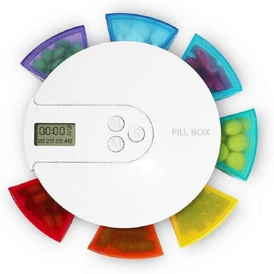 China Top fashion medication box dispenser electronic medicine 7day Digital pill case timer with 4 Groups Alarm Reminders for sale