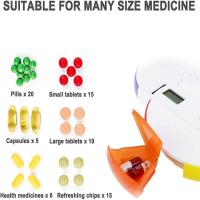 China Top fashion medication box dispenser electronic medicine 7day Digital pill case timer with 4 Groups Alarm Reminders for sale