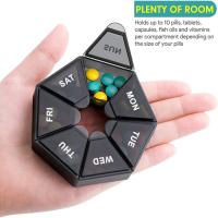 China Hot Selling Counter Water Cute 7Days Box Organizer Weekly Travel Monthly Pills Cases Container for sale