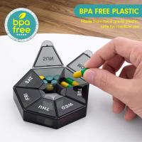 China Hot Selling Counter Water Cute 7Days Box Organizer Weekly Travel Monthly Pills Cases Container for sale