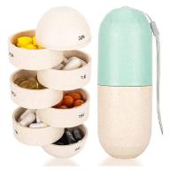 China Hot Selling Counter Water Cute 7Days Box Organizer Weekly Travel Monthly Colorful Pills Cases Container for sale