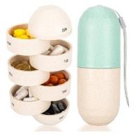 China Hot Selling Counter Water Cute 7Days Box Organizer Weekly Travel Monthly Colorful Pills Cases Container for sale