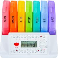 China New design timer bottle organizer electronics lock timing medication box dispenser 4 Times a Day x 7 Day electronic pill for sale
