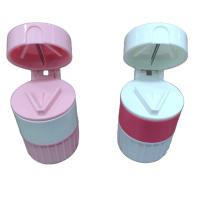 China Multiple Pill Tablet Cutter And Crusher Splitter Plastic Medicine Collection Case Box 5x6.5cm for sale