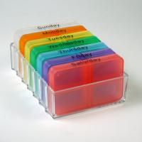 China Factory Price Weekly Moveable Pill Case Colorful Pill Box 28 Compartments Medicine Organizer for sale