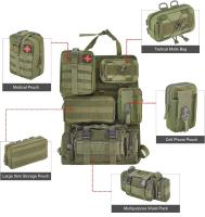 China Tactical Truck Organizer Back Seat Storage Car Seat Storage Bag Molle Panels with Compartments Molle Bag for sale