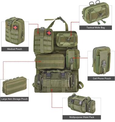 China Tactical Truck Organizer Back Seat Storage Car Seat Storage Bag Molle Panels with Compartments Molle Bag for sale