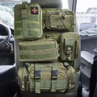 China Tactical Truck Organizer Back Seat Storage Car Seat Storage Bag Molle Panels with Compartments Molle Bag for sale
