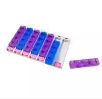 China Weekly Pill Box 28 Pill Storage Cases Smart Pill Box Organizers 4 Cases Daily MORN NOON EVE BED Detach Button Medicine case for sale