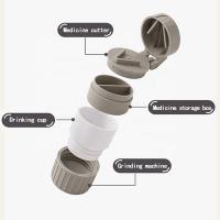 China Four-in-one Pill Box Dust-proof Multi-function ABS Pill Cutter Portable Pill Box for sale