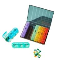 China Outdoor Medicine  Travel Portable Leather Leather case Color 21 Grid PP Medicine Box Portable Sorting Medicine Box Storage Box for sale