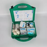 China Medical Green Work Place First Aid Kits Wall Mount 10 Persons BS 8599-1:2011 UK CE ISO13485 for sale