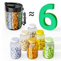 China Family Large Pill Bottle Organizer, Supplement Organizer for Holding 6 Various Vitamins,with Wide Opening for sale