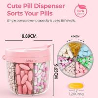 China Small Pill Dispenser,with 7 Large Compartments,Portable Pill Bottle Organizer with Wide Opening for sale