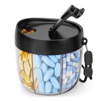 China Small Pill Dispenser,with 7 Large Compartments,Portable Pill Bottle Organizer with Wide Opening for sale