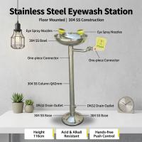 China 304 SS Floor‑Mounted Eyewash Station for sale