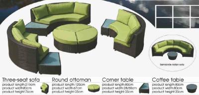 China 9pcs synthetic outdoor furniture wicker round sofa set -9229 for sale