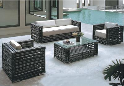 China 4pcs black round rattan patio sofa   --9189 for sale